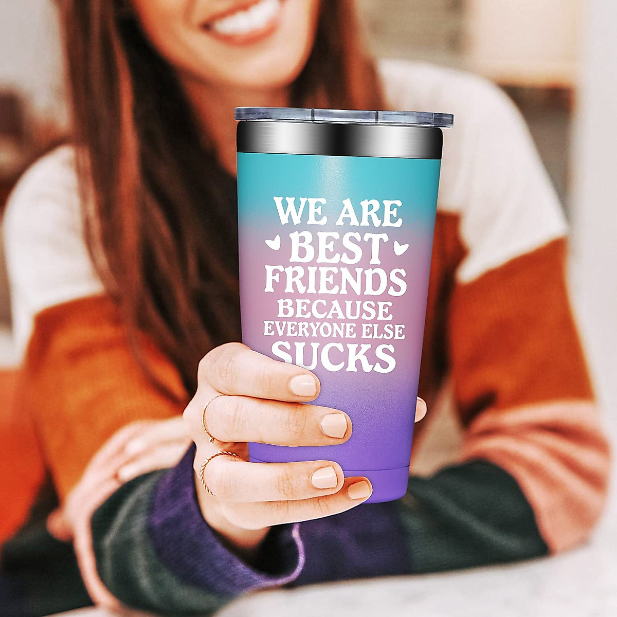 Fufendio Gifts for Women Friends - Best Friend Birthday Gifts for Women - Friendship Gifts, Valentines Day Gifts for Friend Female - Insulated Coffee Mug Tumbler Cup