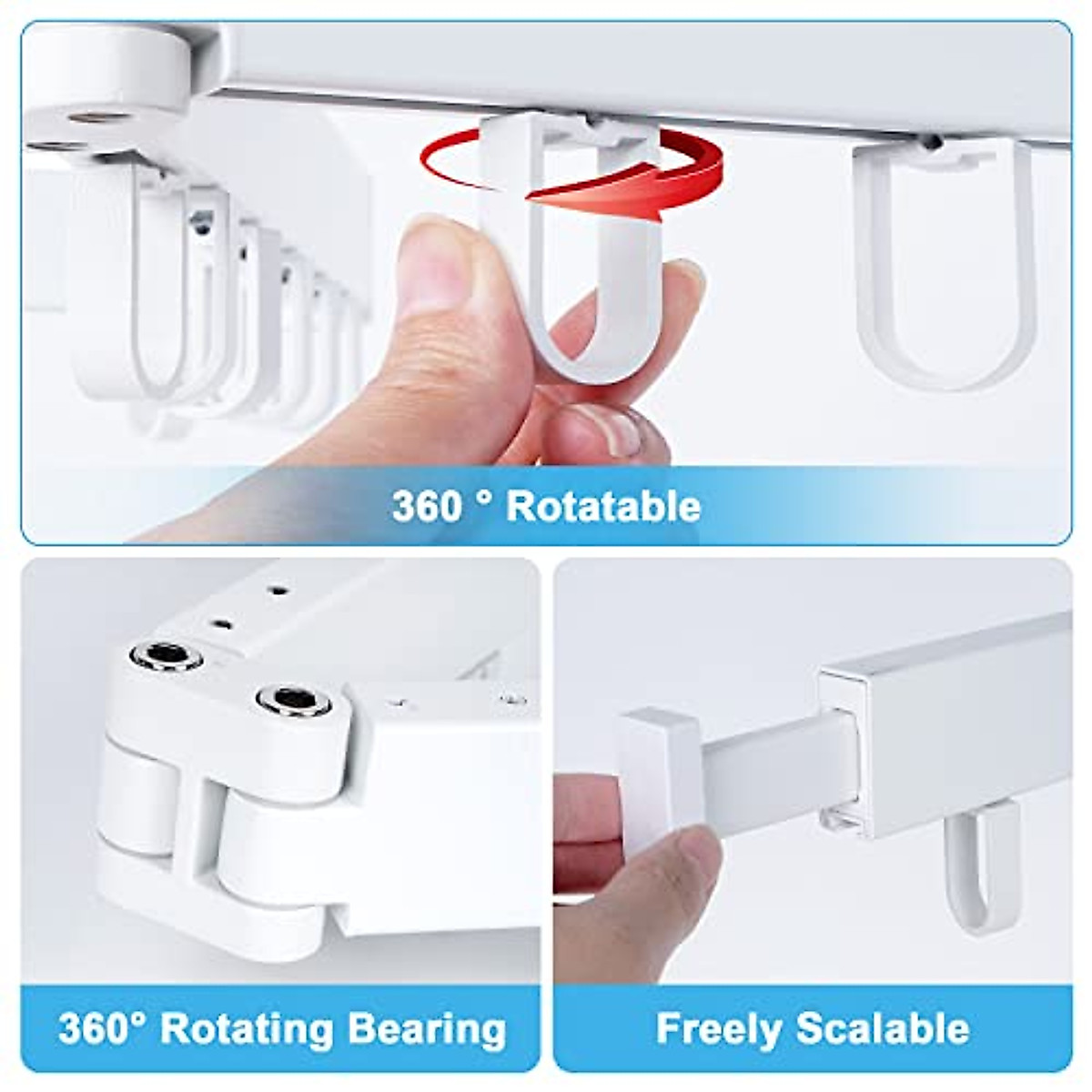 WTASUP Clothing Drying Rack, Retractable Laundry Space Saver Wall Mounted, Collapsible(Tri-Fold) Rack Clothing (White)