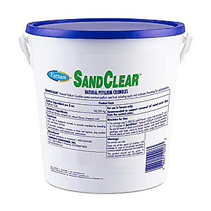 Farnam Sand Clear for Horses Natural Psyllium Crumbles, Veterinarian recommended to support the removal of sand & dirt from the ventral colon, 3 lbs., 9 scoops