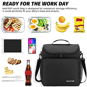 MAXTOP Lunch Box for Men & Women, Reusable Insulated Lunch Cooler Bags for Women with Adjustable Strap, medium Thermal Lunch Tote Bag for Office Work Hiking Outdoor Picnic Beach