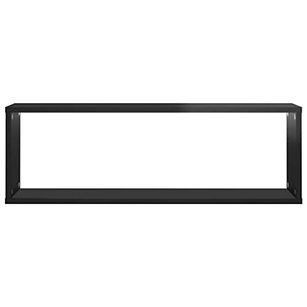 XOOPIT Floating Shelves,Floating Shelves Set of 2 Wall Cube Shelves High Gloss Black Wall Decor Display Shelves for Bedroom Living Room 80x15x26.5cm Engineered Wood