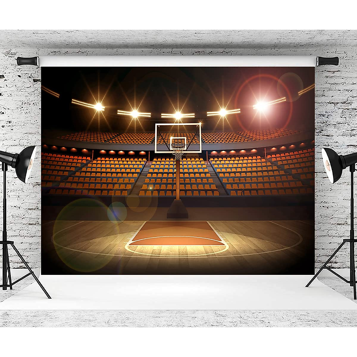 7x5ft Basketball Photo Backdrop for Photography, Basketball Theme Background for Birthday Party, Sports Theme Backdrop for Boys Kids Newborn Baby Wall Banner Cake Table Decoration Video Studio Props