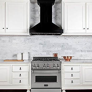 ZLINE 36 in. Wooden Wall Mount Range Hood in Black - Includes Motor (KPCC-36)