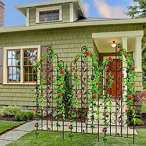 Amagabeli 2 Pack Large Garden Trellis 71” x 21” Heavy Duty Rustproof Brown Iron Plant Trellis for Potted Plant Support Tall Wall Metal Trellis for Rose Vine Vegetable Cucumber