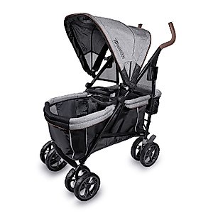 Summer Infant 3Dlite Wagon Convenience Lightweight Stroller for Infants, Accommodates up to 50 Pounds and Holds 2 Children, Black/Gray