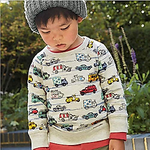 Little Hand Sweatshirts for Boys Car Hoodie Pullover Grey Toddler Cotton Clothes 5 6 T