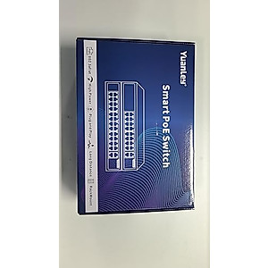 Yuanley 24 Port PoE Switch with 2 Gigabit Ethernet Uplink Port, Unmanaged 26 Port 802.3af/at 400W Power PoE+ Network Switch, Rackmount Plug and Play