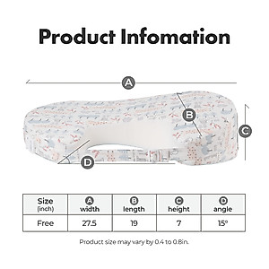 BABESTELLAR Natural Inclined Nursing Pillow | Hypoallergenic Pillow - Nursing Pillows for Breastfeeding | Pillow Lounger | Adjustable Nursing Pillow w/Waist Strap