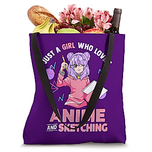 Just A Girl Who Loves Anime and Sketching Drawing Art Tote Bag