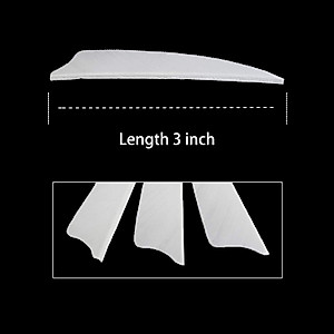 M.SJUMPPER ARCHERY Arrows 3 Inch Real Feathers Fletching with Shield Cut for DIY Hunting Shooting Shafts (36 Pack) (White)