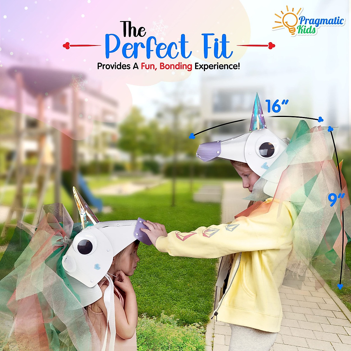 Pragmatic Kids DIY Glowing Horn Unicorn Costume - Creative Unicorn Craft Light Up Dress - Unicorn Arts and Crafts Activities for Kids, Beautiful Glowing LED Light