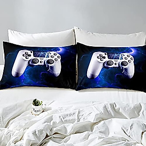 ZCMZMP Gamepad Quilt Cover, Three-Piece Electronic Game Bedding, 3D Gamepad Printing, The Best Gift for Game Fans. (Gamepad8,Twin)