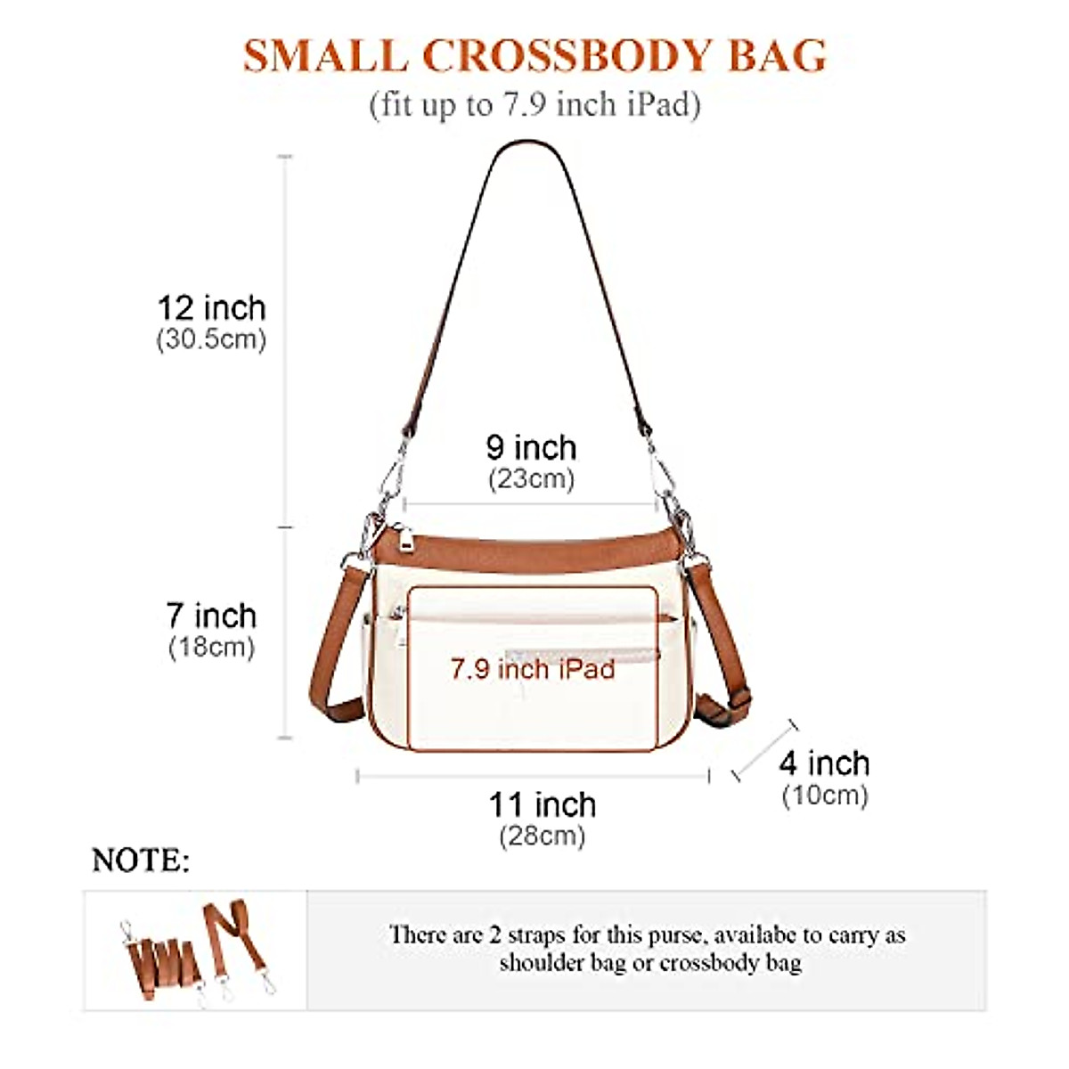 Over Earth Genuine Leather Shoulder Bag Small Crossbody Handbags for Women Ladies Purse(O131E Beige/Brown)