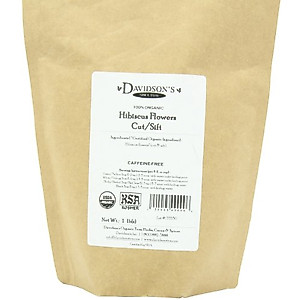 Davidson's Organics, Hibiscus Flowers C/S, Loose Leaf Tea, 16-Ounce Bag