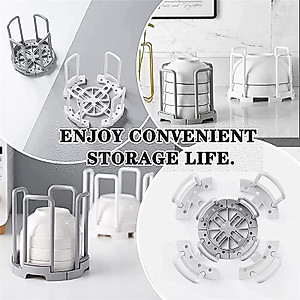 ERDONE Retractable Kitchen Organizer Bowl Holder, Bowl Rack,Multipurpose Creative Dishdrying Rack, Tableware Storage Small Plate Rack,or Stacking Bowls and Small Plate,White