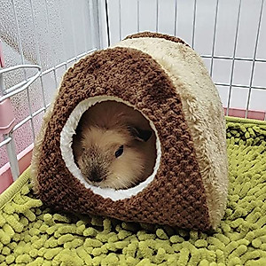 Oncpcare Cozy Ferret Bed Guinea Pig Cave Bed Tent Fleece Rat Hideout House Nest Cage Accessories for Chinchilla Squirrel Hedgehog
