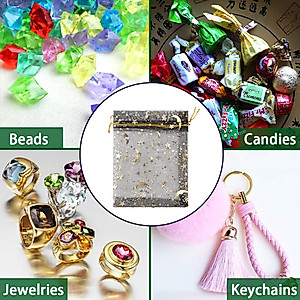 SumDirect Small Sheer Organza Bags - 120Pcs 4×5 Inch Mixed Color Moon Stars Wedding Party Favor Bags with Drawstring, Jewelry Gift Mesh Bags for Valentines Day