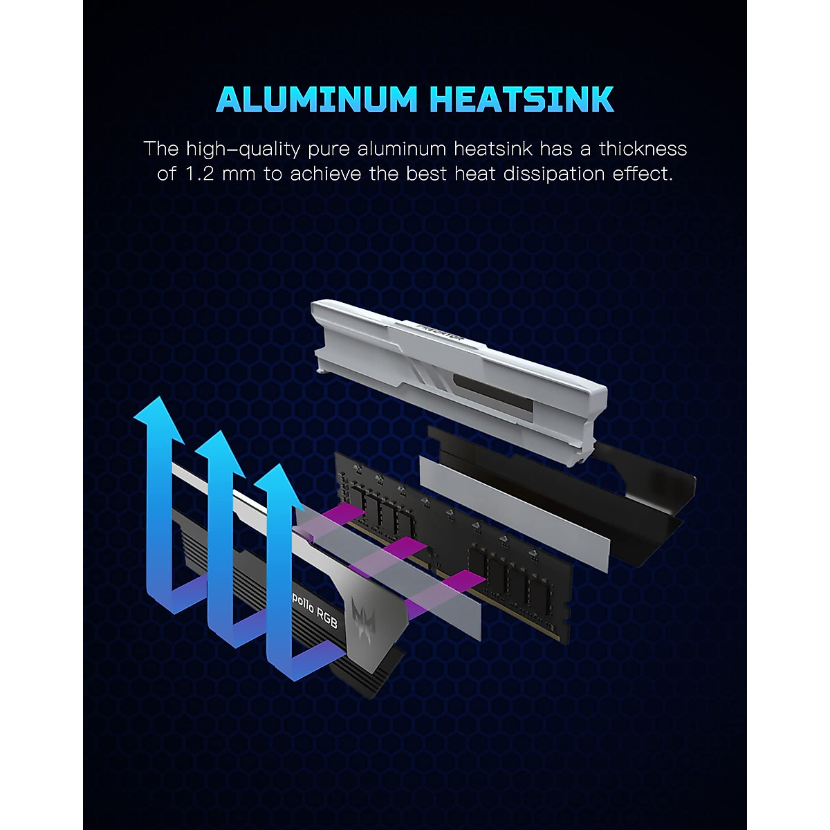 Acer Predator Apollo RGB 16GB (8GBx2) Gaming RAM 4133 MHz DDR4 CL19 1.4V Desktop Computer LED Memory Kit - BL.9BWWR.254