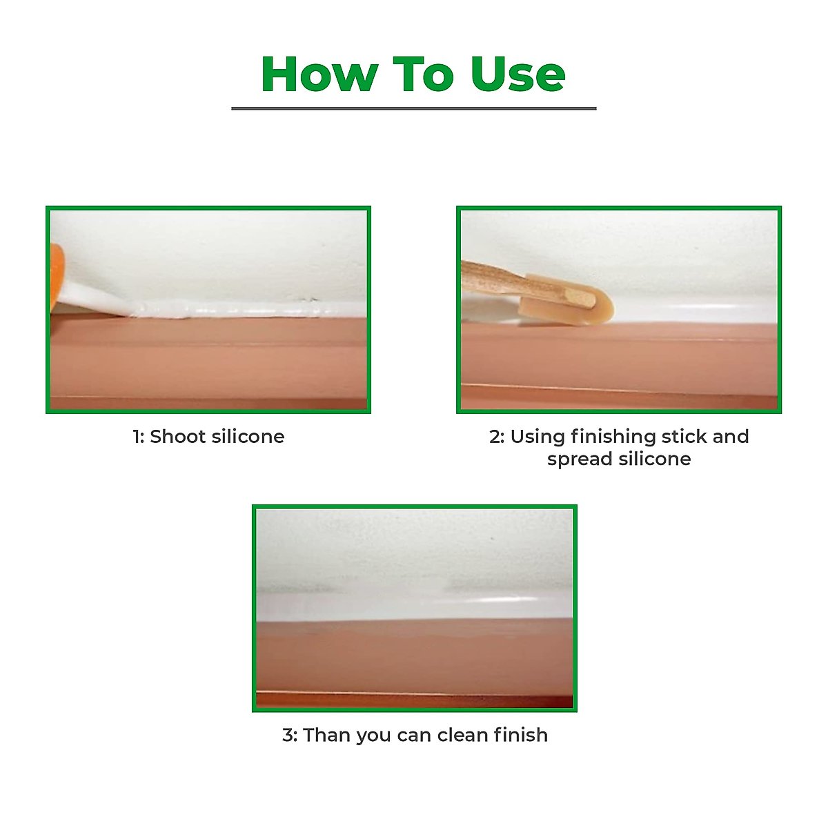 JMIBASIC Grout Caulk Finishing Tool - Multi Size 4 Pieces Set - Smooth Grout Sealant Silicone Caulking Tool - Rubber Spatula Spreader - Grout Sealer Applicator - Ergonomic Handle Grip_ABS (1.1 Inch)