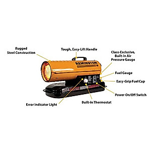 Remington 80,000 BTU Diesel Heater/Kerosene Heater | Makes Great Garage Heater