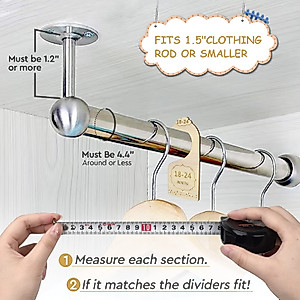 Lemon Shane Wood Baby Closet Dividers for Baby Clothes, 10x Double-Sided Organizer - Baby Clothing Size Age Dividers, Baby Clothes Dividers, and Nursery Closet Organizers