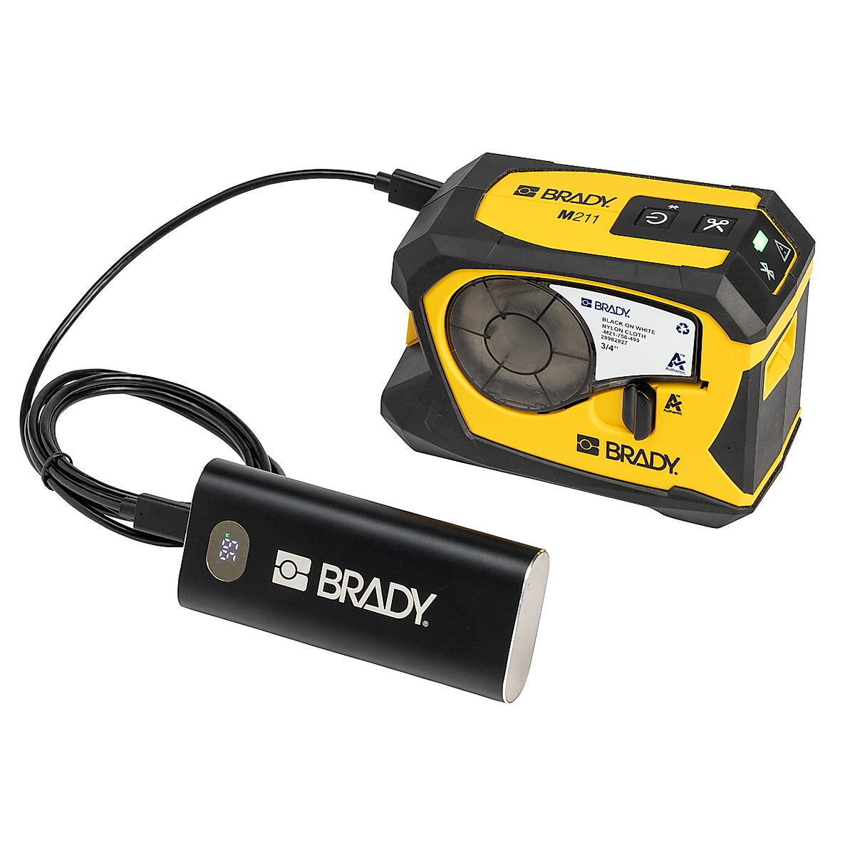 Brady M211 Portable Bluetooth Label Printer Kit (M211-KIT), Yellow/Black