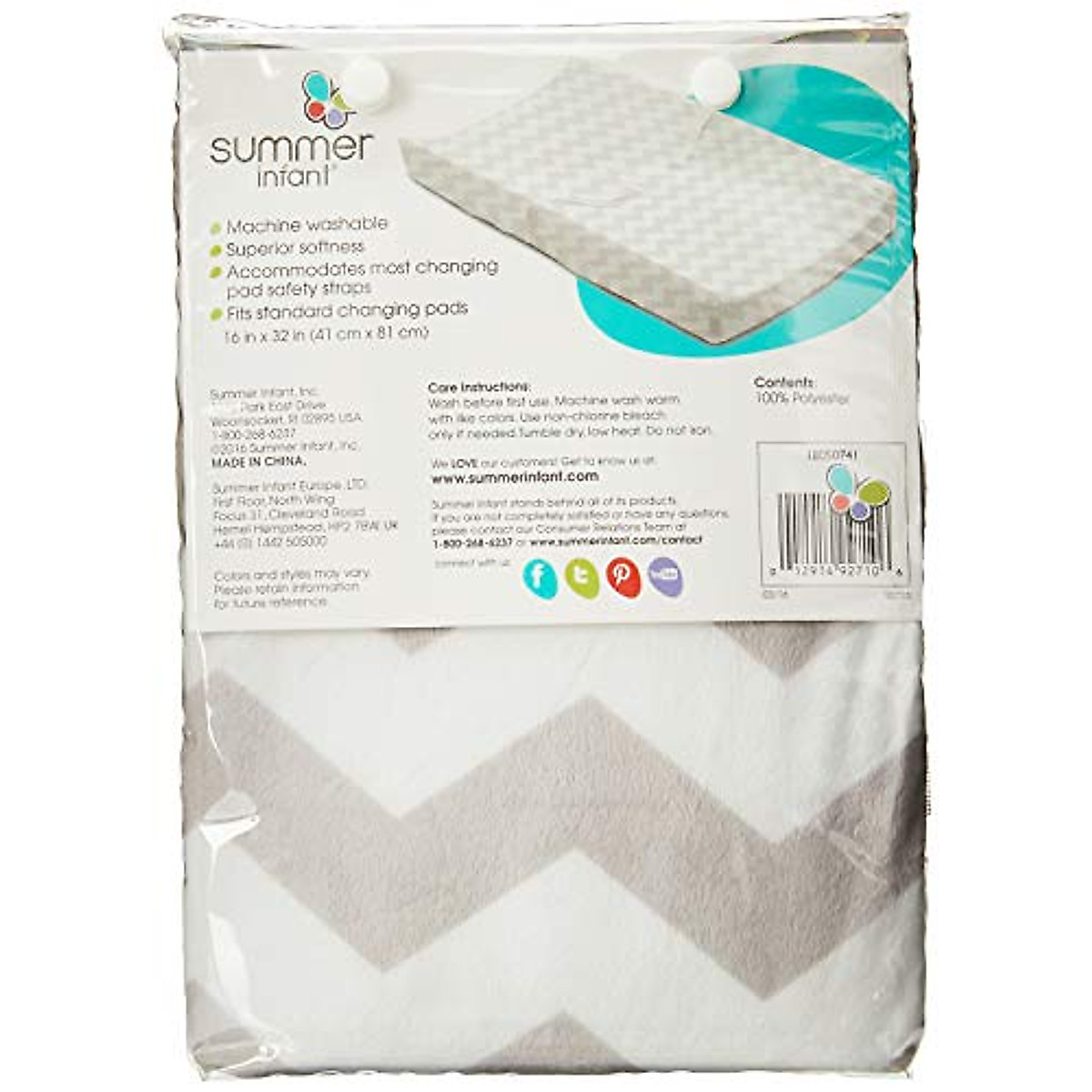 Summer Ultra Plush Changing Pad Cover, Chevron