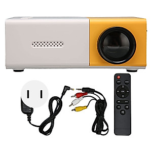 Smart Home Projector, USB 5V 2A Power Supply Mini Movie Projector 200 Lm Support 32G Memory Card 100‑240V with Remote Control for Mobile Phone (US Plug)