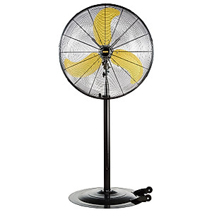 HiCFM 8300 CFM 30 inch Heavy Duty High Velocity Pedestal Oscillating Fan with Powerful 1/3 HP Motor, Ball Bearing, 9 Feet Cord & Turbo Yellow Blade - UL Listed