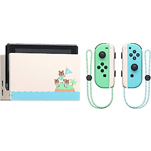 Animal Crossing Switch Limited Edition 32GB Console with Luigi Mansion 3 Game and Capon Screen Protector Holiday Gift Bundle (Renewed)