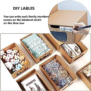 bimiti 12 Pack Shoe Box Cardboard Shoe Storage Boxes with Transparent Window Waterproof Stackable Storage Boxes with Lids Heavy Duty Kraft Drawer Shoe Boxes for Shoes, Socks, Stationery, Underwear