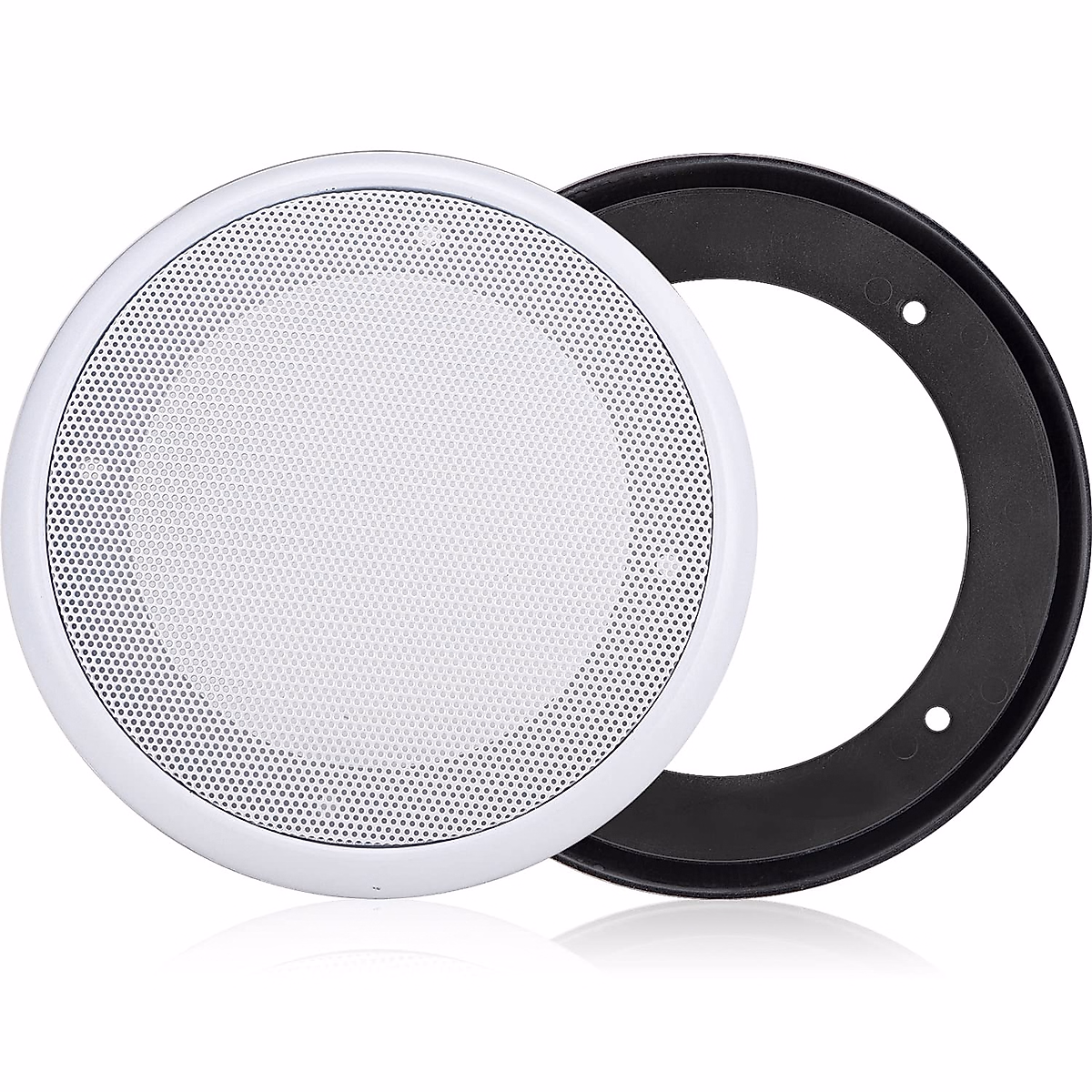 Facmogu 2PCS 8in White Ceiling Speaker Covers, Surface Mount Speaker Grill Mesh Round Speaker Grille Woofer Car Speaker Grill Cover Guard Protector Replacement Round Metal Grills