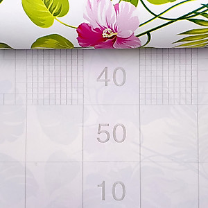 SimpleLife4U Hawaii Flower Style Furniture Paper Self-Adhesive Shelf Liner Makeup Jewelry Cabinet Decor 17.7 Inch By 9.8 Feet