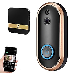 Atopskins Ring Video Doorbell Camera Wireless, 1080P Door Bell Cameras Wireless with Buzzer, AI Smart Human Detection, 2-Way Audio, Voice Changing, 1080P Night Vision, Cloud Storage, Alert, SMS Push