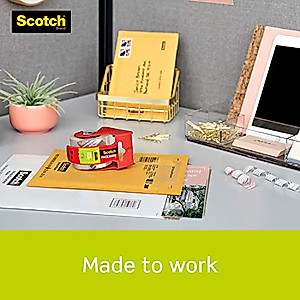 Scotch Sure Start Packing Tape, Clear, Quiet Unwind and Easy Start, Moving Supplies, 1.88 in. x 22.2 yd., 6 Tape Rolls with Dispensers