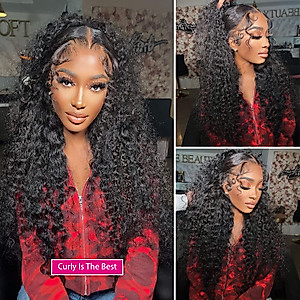 Lace Front Wigs Human Hair 13x4 Deep Wave Lace Front Wigs Human Hair Pre Plucked 22 Inch Deep Wave Lace Frontal Human Hair Wigs for Black Women 180 Density Glueless Brazilian Human Hair Wigs (22inch)