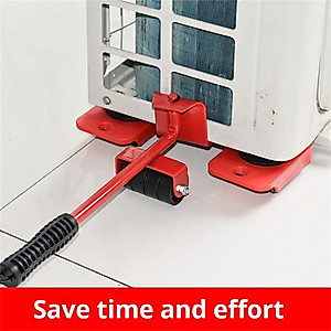 Furniture Lift Mover Tool Set,Furniture Lift Mover Tool Set, Heavy Duty Furniture Lifter Tool with Wheels, Furniture Movers Slides Kit, Moving Rollers for Heavy Furniture, for Hardwood Floors (red)