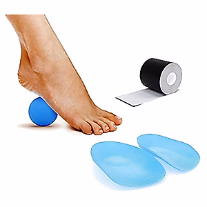 Heel That Pain Gel Plantar Fasciitis Insoles, Medium (W 6.5-10, M 5-8) & Heel That Pain Foot Massage and Mobility Ball & Heel That Pain Kinesiology Tape - 2" x 16.6yds, All-Purpose KT Tape