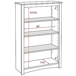 Atlin Designs 48" 4 Shelf Bookcase in Espresso