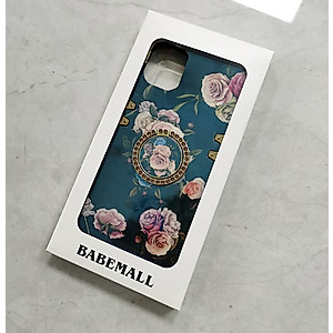 Babemall for iPhone 11 Pro Max 6.5" inch Case, Elegant Romantic Blu -Ray Flower Square [Scratch Resist] Protective Corner Back Cover Case (Flower2)