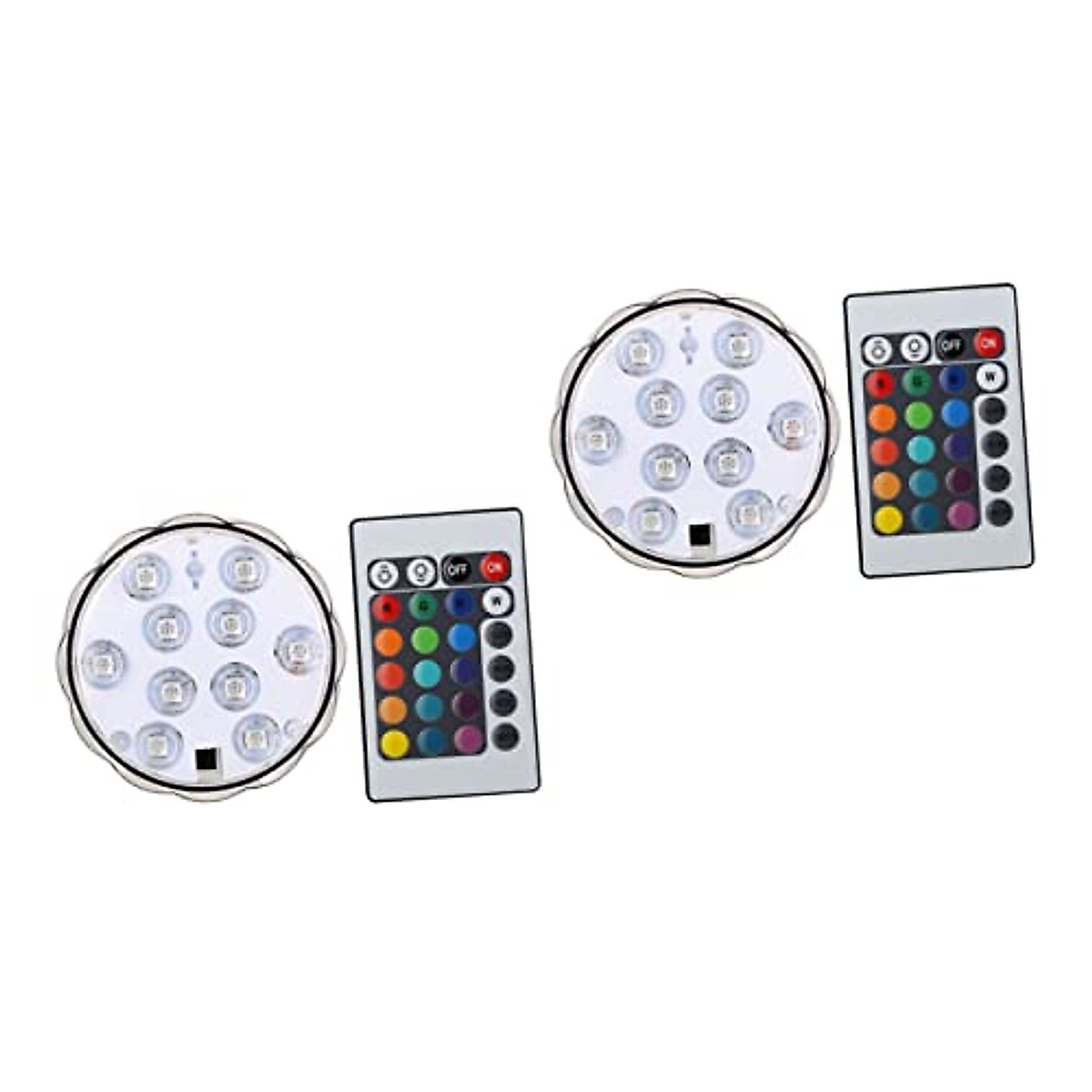 OSALADI 2 Sets Lighting LED Diving Hot Changing Submersible Underwater Aquarium Light Control Garden Aquariums Remote Pool Tub Fountain Pond Vase Fish Lamp with Decoration Base for Lights