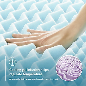 Lucid 2 Inch Mattress Topper Queen - Memory Foam Mattress Topper Queen - 5 Zone Gel Infusion - CertiPur Certified Foam