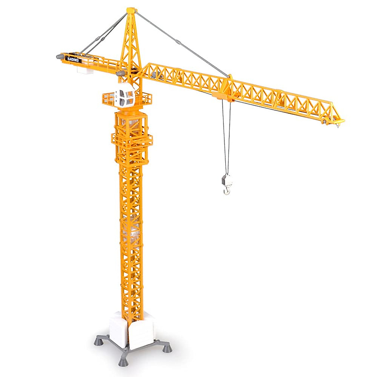 KAIKEA 1/50 Scale Metal Diecast Tower Crane Metal Construction Vehicles Model Toy, Cab 360 ° Rotated, for Kids and Adults