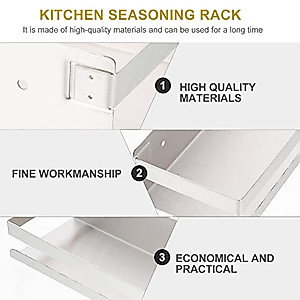 DOITOOL Wall Floating Shelves Floating Shelves Stainless Wall Mount Floating Shelves Kitchen Seasoning Rack Kitchen Storage Shelf Steel Wall Mounted Shower Storage Holder