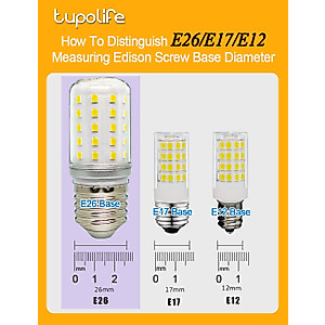Tupolife E26 Refrigerator Light Bulb AC100-265v 3.5w Replacement Compatible with Frigidaire Appliance Fridge LED Lamp, 4W 40W Equivalent Cool White 6000K, 2 Pack