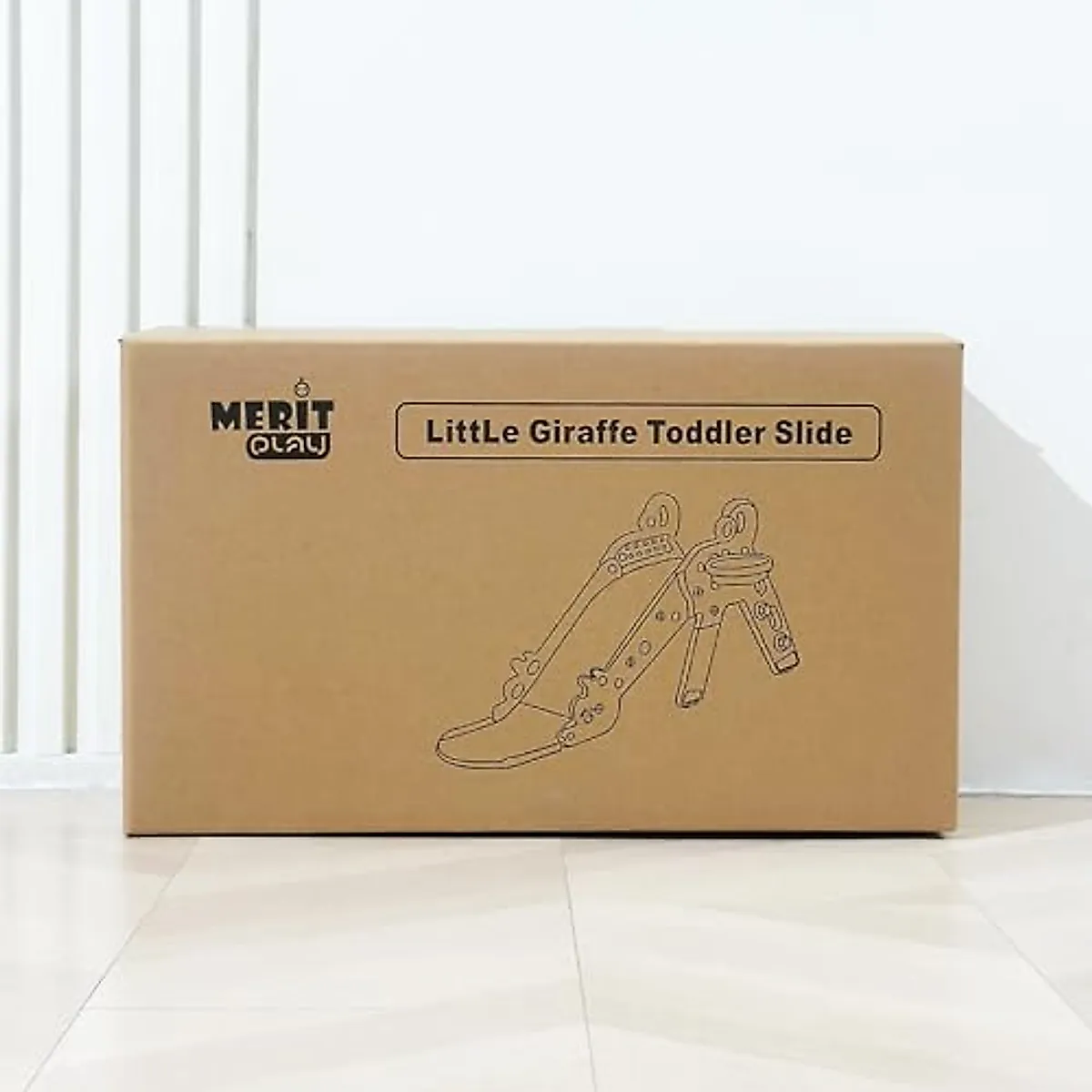 MERIT Play 3 in 1 Toddler Slide Exciting Slide for Energetic Toddlers Age 1-3 Safe and Fun Slip and Slide Indoor Toddler Playground Adorable Giraffe Design Loved by Boys and Girls (Gray)