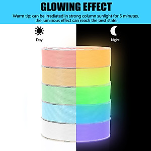 Aystkniet PLA Filament 1.75mm Bundle, Glow in The Dark Filament Multicolor Pack with Green Blue Purple Orange Red, 3D Printer Filament 250g X 5 Spools, Dimensional Accuracy +/- 0.02 mm