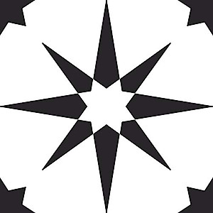 FloorPops FP2948 Altair Peel & Stick Floor Tiles, Black & FP2480 Comet Peel & Stick Floor Tiles, Black