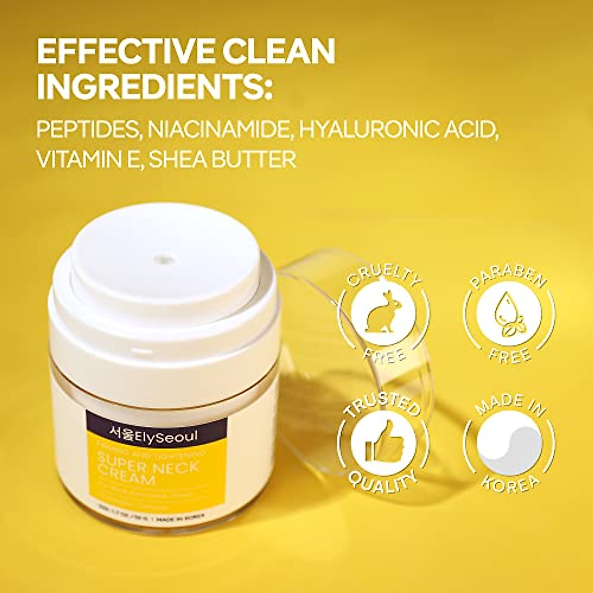 Korean Skin Care Neck Cream, Skin Tightening Cream, Neck Firming Cream Improves Skin Elasticity and Reduce Neck Lines, Anti Aging Moisturizer for Neck & Décolleté - Day & Night Skin Firming and Tightening Lotion 1.7 FL OZ