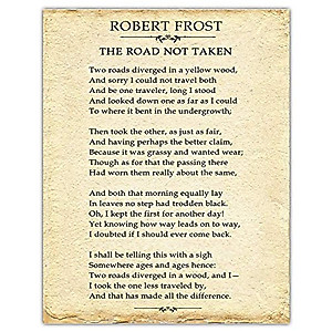 Positive Affirmations Wall Decor for Kids: Robert Frost, F. Scott Fitzgerald Set of 2, 11x14 Inspirational, Motivational Poster & Motivational Wall Art Office Decor for Men & Women